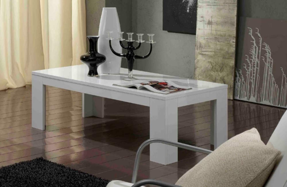 Table basse Pisa laquée blanc