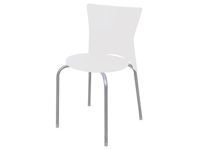 Chaise Studio Blanc L 45 X H 76 X P 46