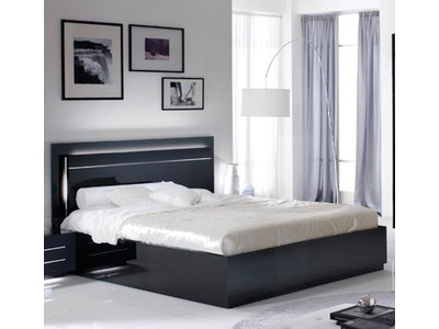 Lit City laque noir chambre À coucher