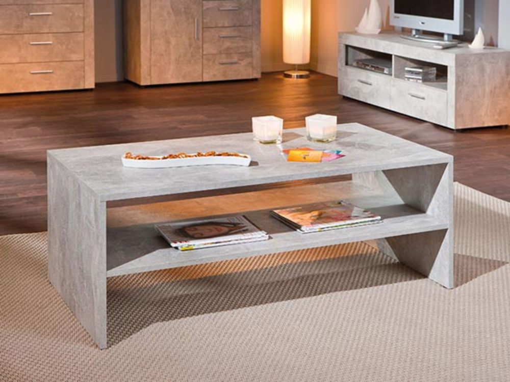 Table basse Beton Gris clair