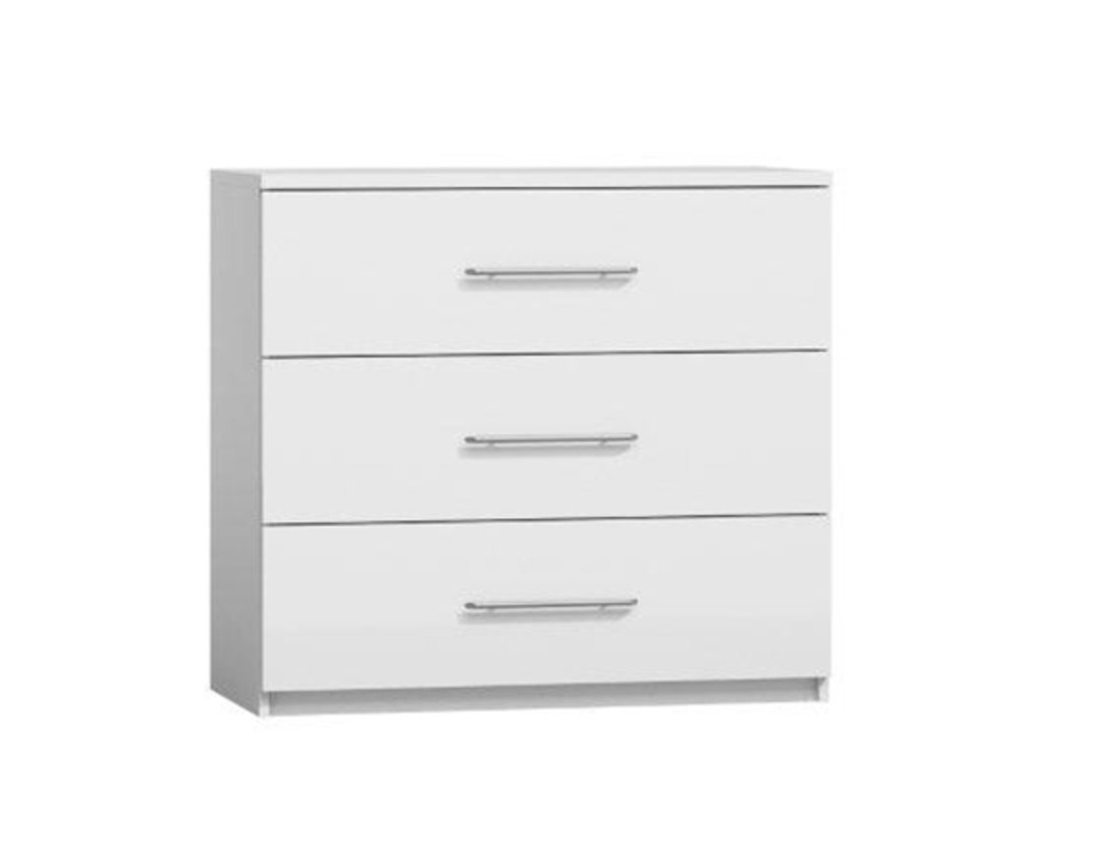 Commode 3 tiroirs Chester chambre a coucher blanche