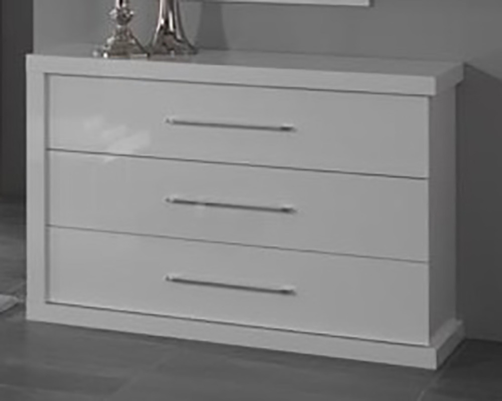 Commode 3 tiroirs Ancona laque blanc cac