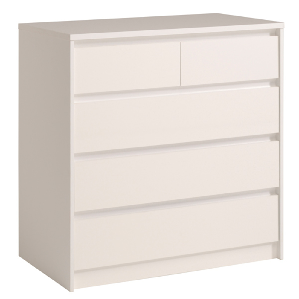 Commode 5 tiroirs Ontario blanc brillant