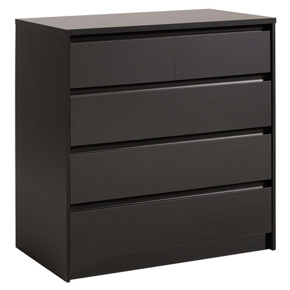 Commode 5 tiroirs Ontario noir brillant Noir brillant