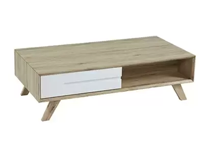Table basse Asgard Chene/blanc mat L 120 X H 35 X P 60