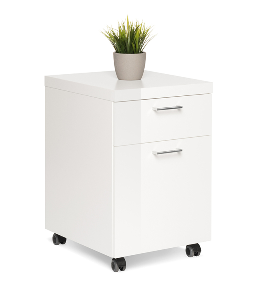 Caisson 1 porte 1 tiroir Primo office Blanc brillant