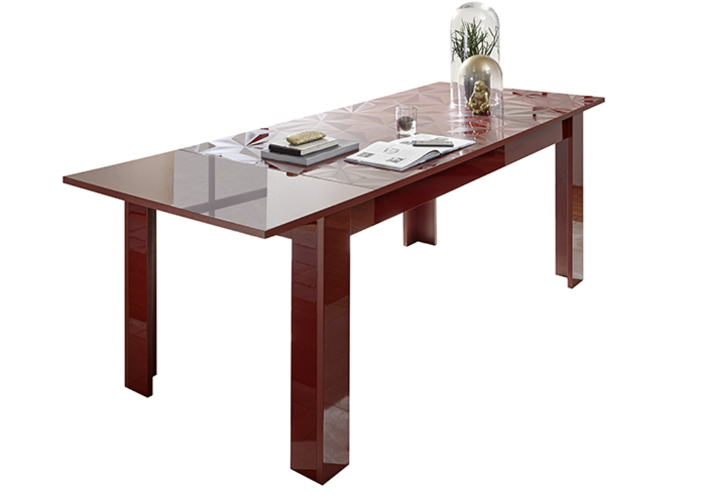 Table de repas extensible Prisme rouge brillant