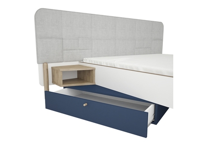 Lit Swag Blanc/tissu gris