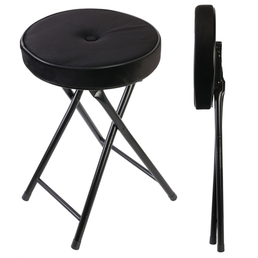 Tabouret pliable Margot Velours noir