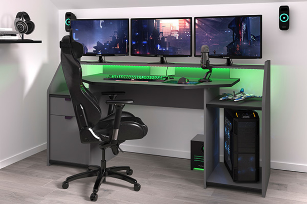 Bureau E-gaming Gris/noir