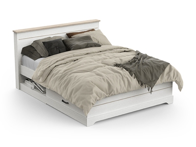 Lit Cottage chambre à coucher Lasuré blanc/chene L 174 X H 102 X P 215