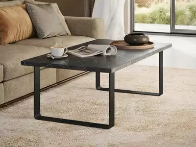 Table basse pied métal Orion noir/mat Noir mat