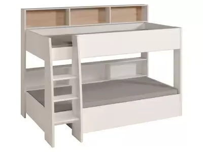 Lit superpose Leo Blanc/chene L 207 X H 165 X P 132